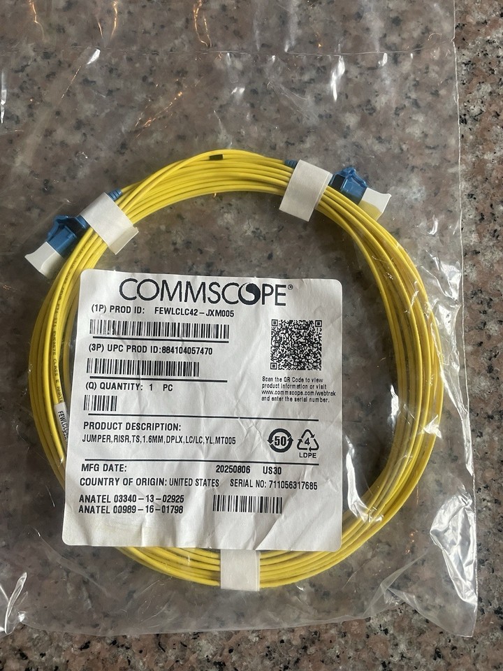 Commscope #FEWLCLC42-JXM006 Singlemode LC/LC Fiber Patch Cords 6M Long ...