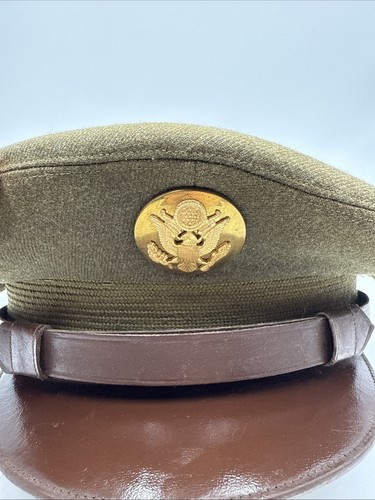 WWII Enlisted US Army Air force USAAF Officers Service Visor Hat Wool ...