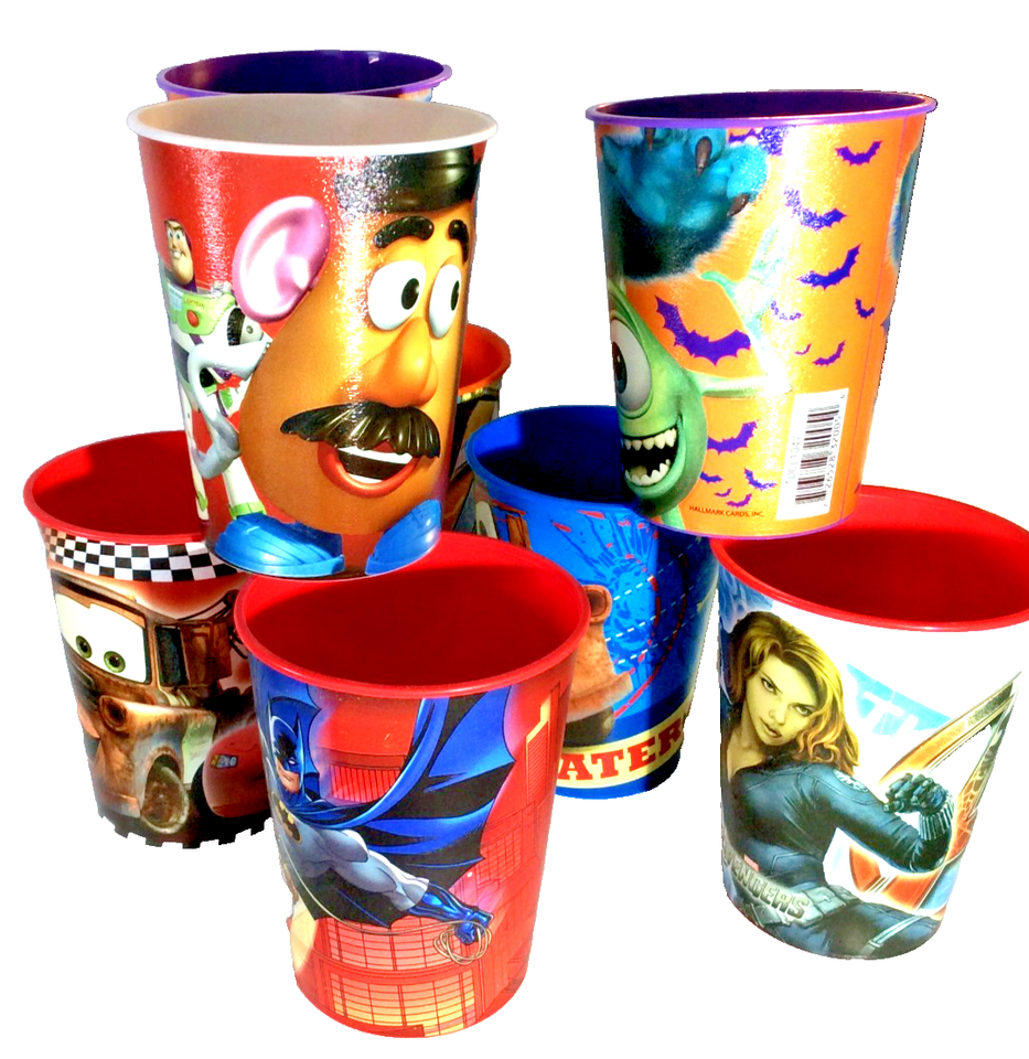 set of 8 random Disney characters plastic Party Cups. | eBay