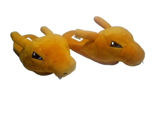 CHARIZARD POKEMON Large Slippers Bioworld Orange Plush Head Microfiber ...