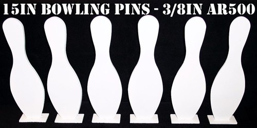 IDPA/IPSC Bowling Pin Knock-over Shooting Targets - 6pc. 3/8in. AR500 ...
