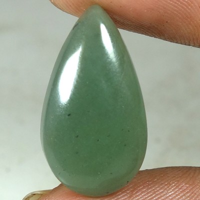 100% Natural Green Jade Pear Cabochon Loose Gemstones 14.05Cts 13x 23x ...