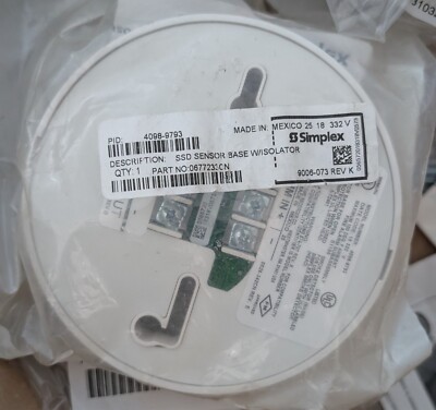 Simplex 4098-9793 SSD Sensor Base with Isolator - MANY AVAIL. SAME DAY ...