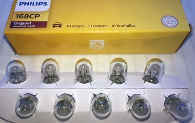 10 Phillips 168 Cp Original Equipment Automotive Miniature Light Bulbs ...