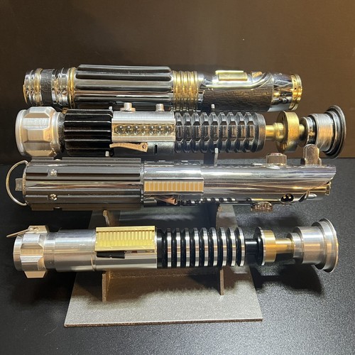 STAR WARS LIGHTSABER LUKE SKYWALKER OBI-WAN KENOBI MACE WINDU & STAND ...