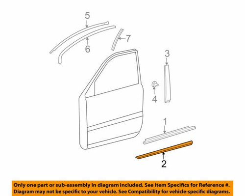 75732-48030-B0 Toyota Moulding, front door, outside lh 7573248030B0 ...