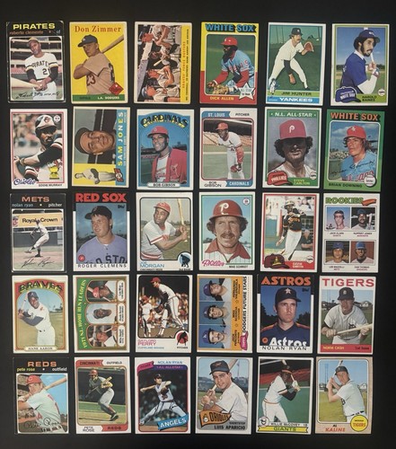 1958-86 Topps Hof Rc Lot (30) Hank Aaron Roberto Clemente Pete Rose ...
