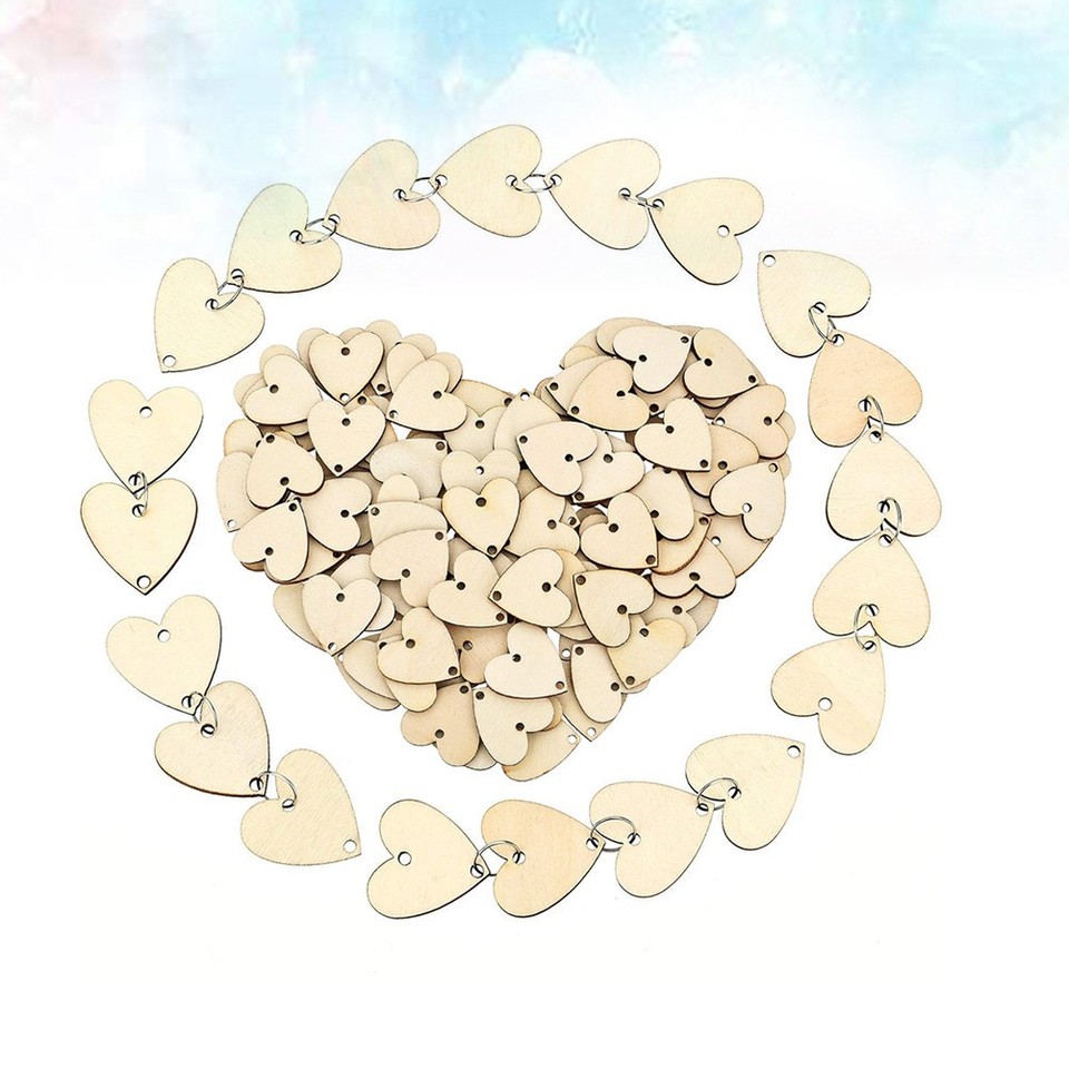 100 Pcs Heart Shape Decoration Party Table Decorations Wood Chip | eBay ...