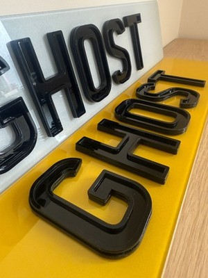 4d GLOSS GHOST STYLE Car Reg Number Plates Registration MOT UK Legal ...