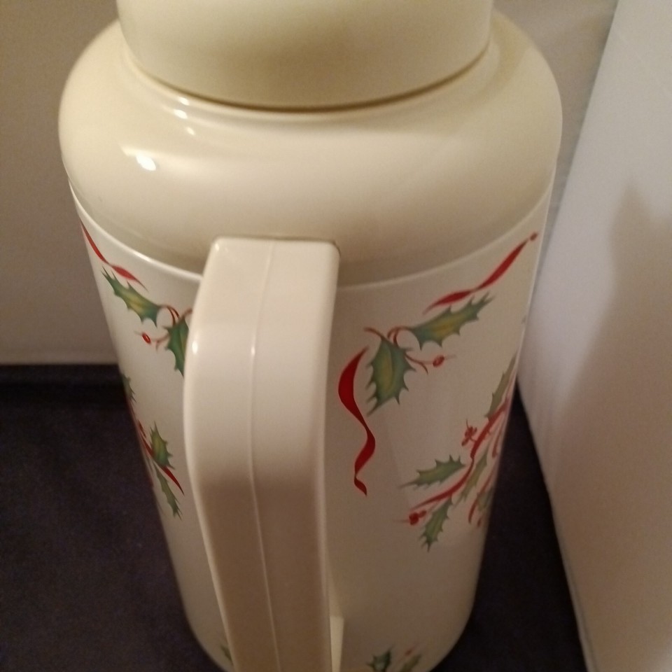Lenox Holiday Thermal Carafe Coffee Tea Pot Christmas Holly Ribbon in ...