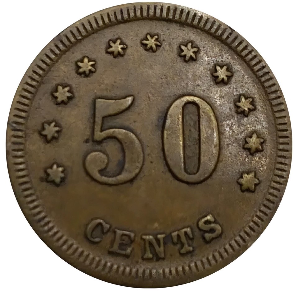 (1867) San Francisco MV 603Ab Eureka 50 California Merchant Token E16 ...