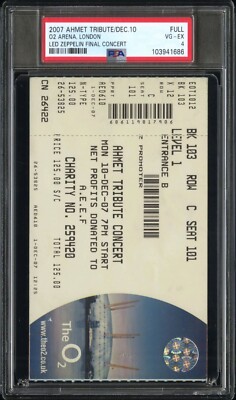 2007 LED ZEPPELIN FINAL CONCERT TICKET 12/10/07 AHMET TRIBUTE 02 ARENA ...