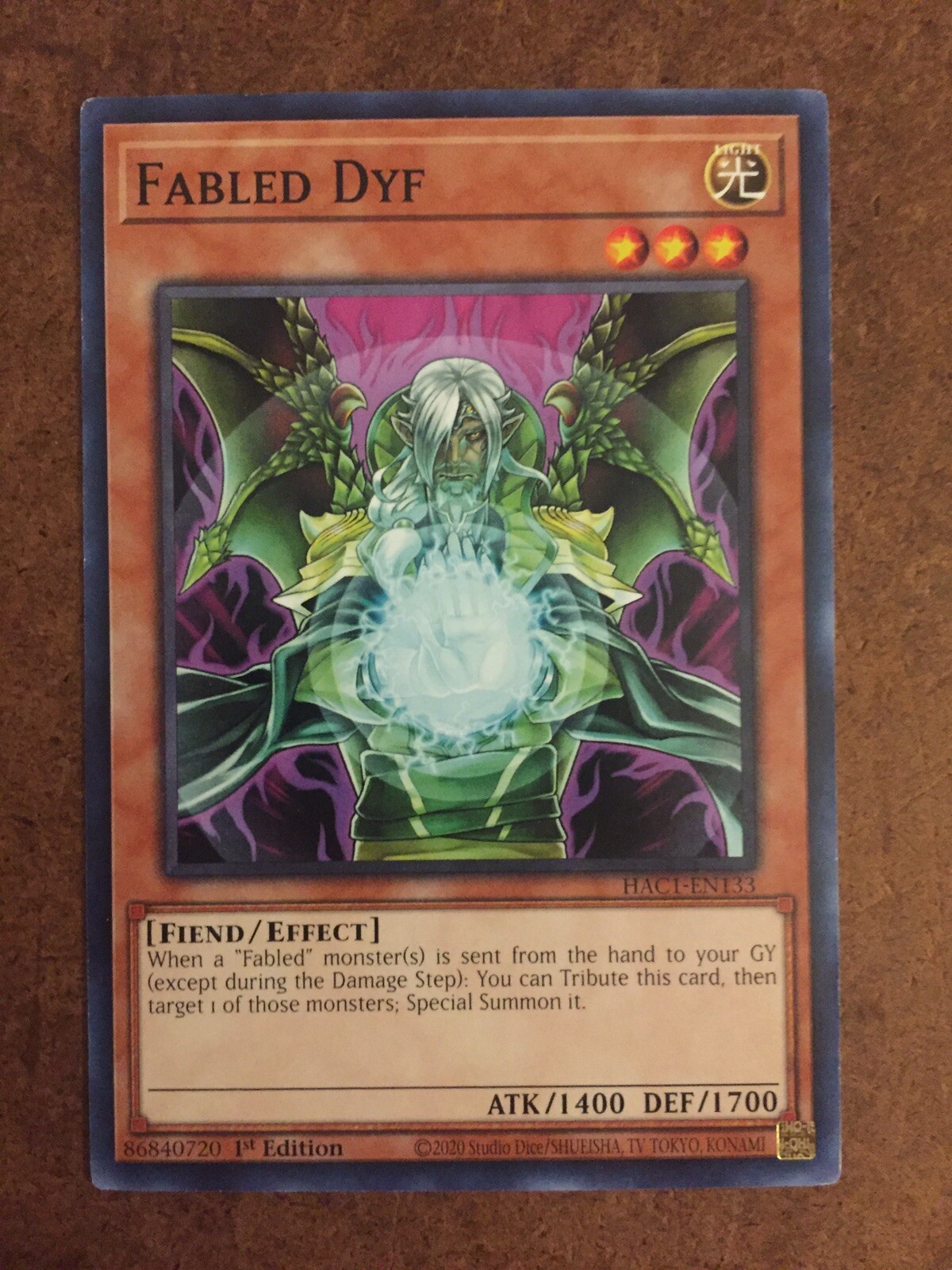 Fabled Dyf HAC1-EN133 Yugioh Trading Card | eBay