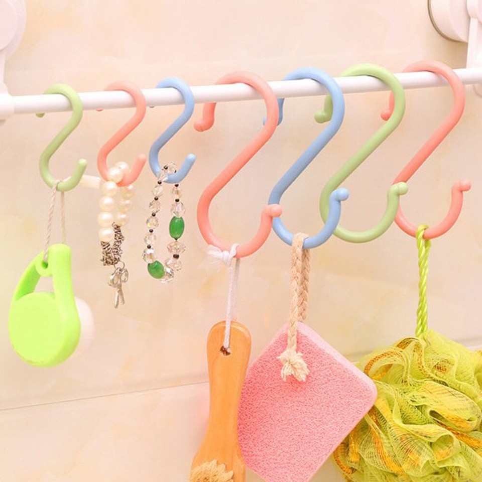 Portable Kitchen Hooks Home S Shape Plastic Clothing Rack Baby Stroller ...