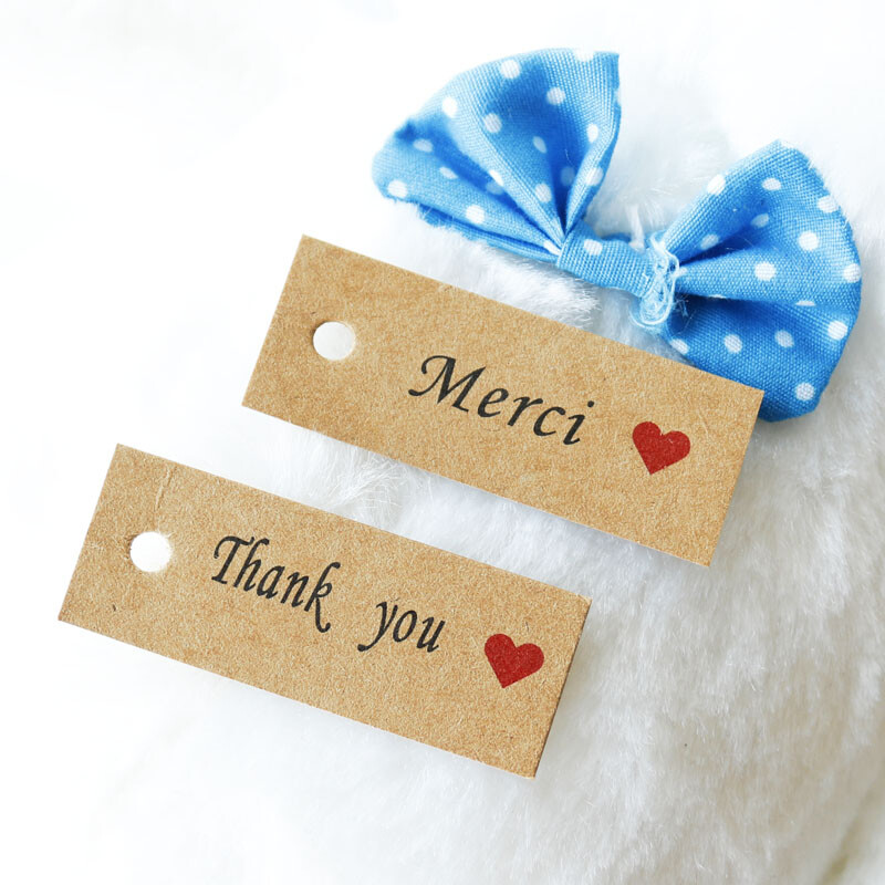 100 Pcs Kraft Paper Gift Tags Handmade Paper Hang Cards Price Label DIY ...