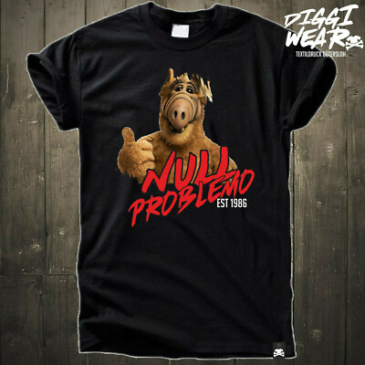 ALF NULL PROBLEMO MELMAC 80s KATZE UFO KULT FUN GESCHENK SHIRT LOW ...