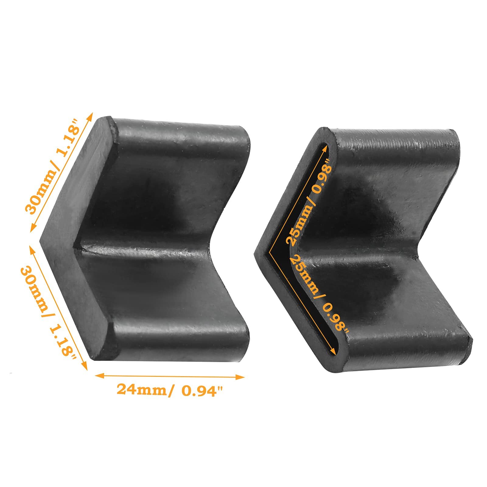 16 Pcs L Shape Furniture Angle Pads 1" X 1" Rubber Furniture Leg Cover Protector | eBay