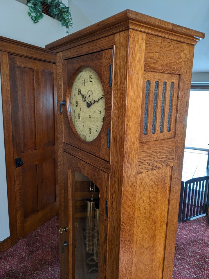 Mission Style Grandfather Clock -- Handcrafted Stickley Reproduction | eBay
