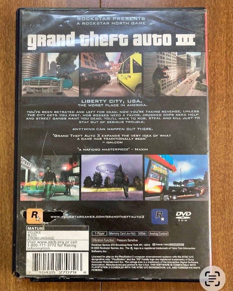 GRAND THEFT AUTO III PS2 GREATEST HITS COMPLETE W/ MANUAL FREE SHIPPING ...