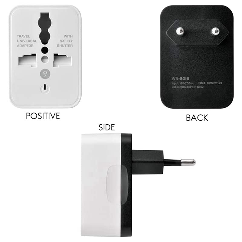 UK to European Travel Adapter Euro EU Plug with 2 USB Ports for White ...