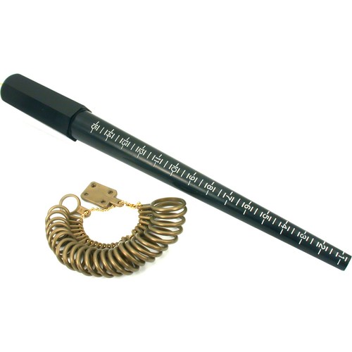 Ring Size Stick Mandrel Finger Gauge Ring Sizer Set Measuring Sizes ...
