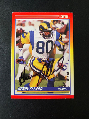 Henry Ellard Signed 1990 Score #225 Card Los Angeles Rams Autograph COA ...