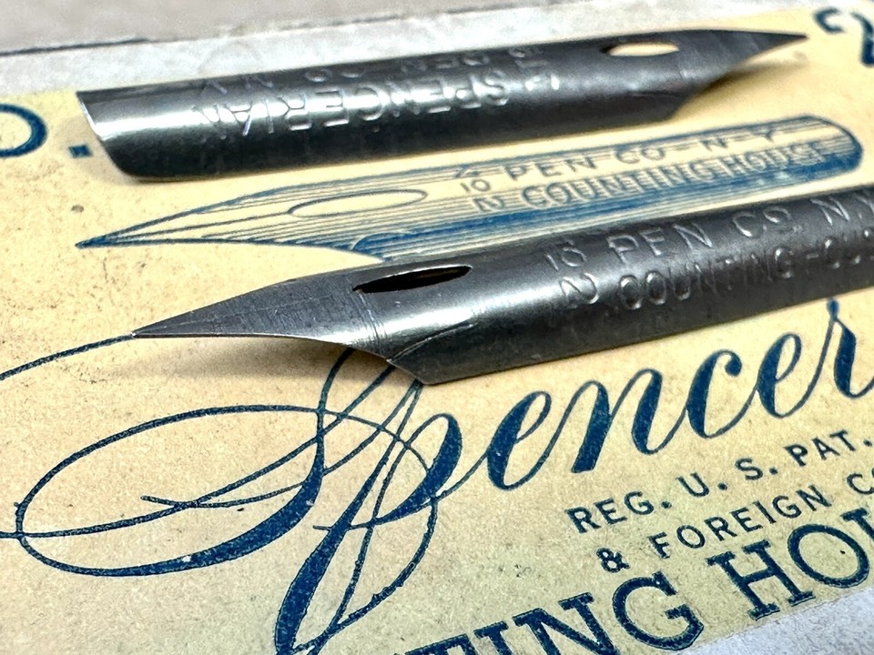 Two Vintage Spencerian Counting House No. 2 Antique Fine Point Dip Pen ...