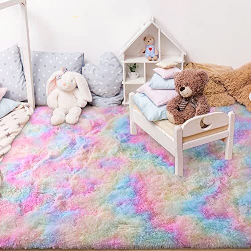 Cute Area Rug for Girls Bedroom Fluffy Kids Rug for Room 4x6 Feet ...