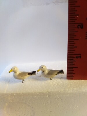 2 Vintage Artisan Miniature Dollhouse Metal Seagull Figures | eBay