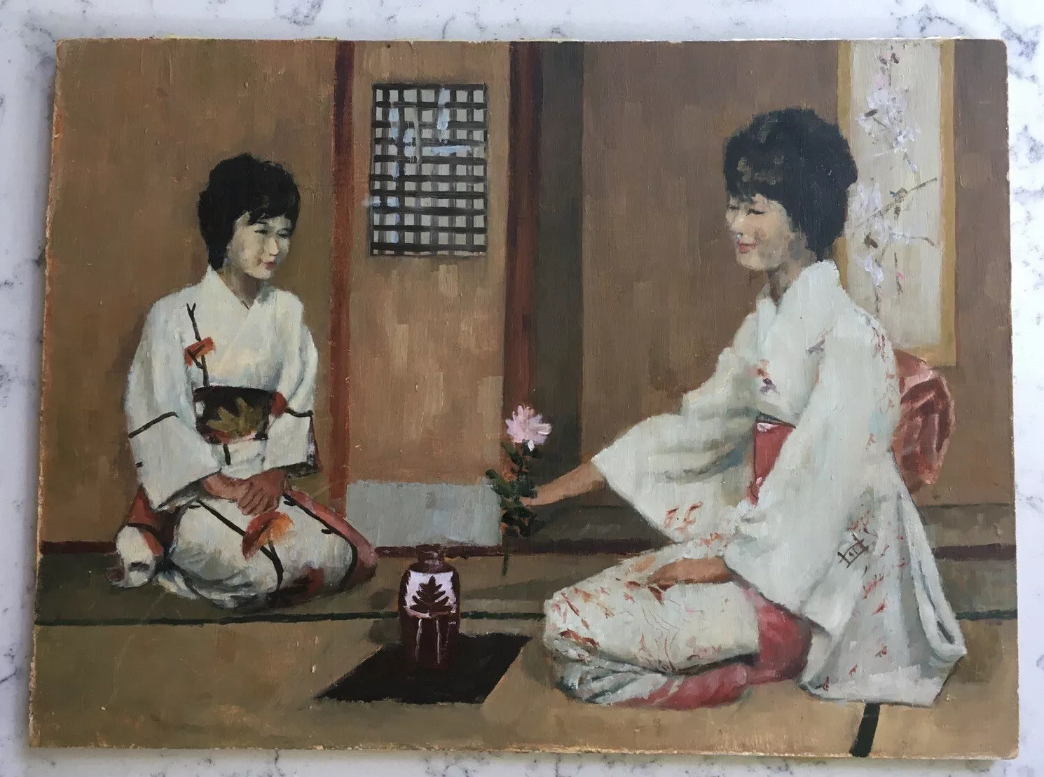 TOOBY BURTON YELLOWSTONE ARTIST OIL PAINTING JAPANESE GEISHA GIRLS ...