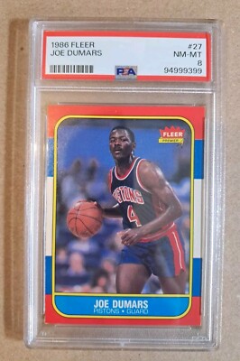 1986 Fleer Basketball #27 - Joe Dumars - PSA 8 - Recent Grade! - Rookie ...