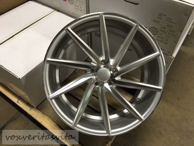 BRAND NEW SET OF 4 WHEELS 20" STAGGERED SWIRL STYLE SILVER FITS BMW ...