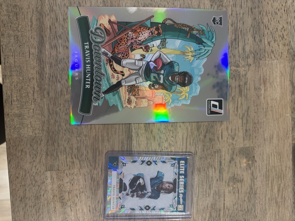 Lot Of 2 Travis Hunter Rookie Cards Downtown , Elite Series With Frame ...