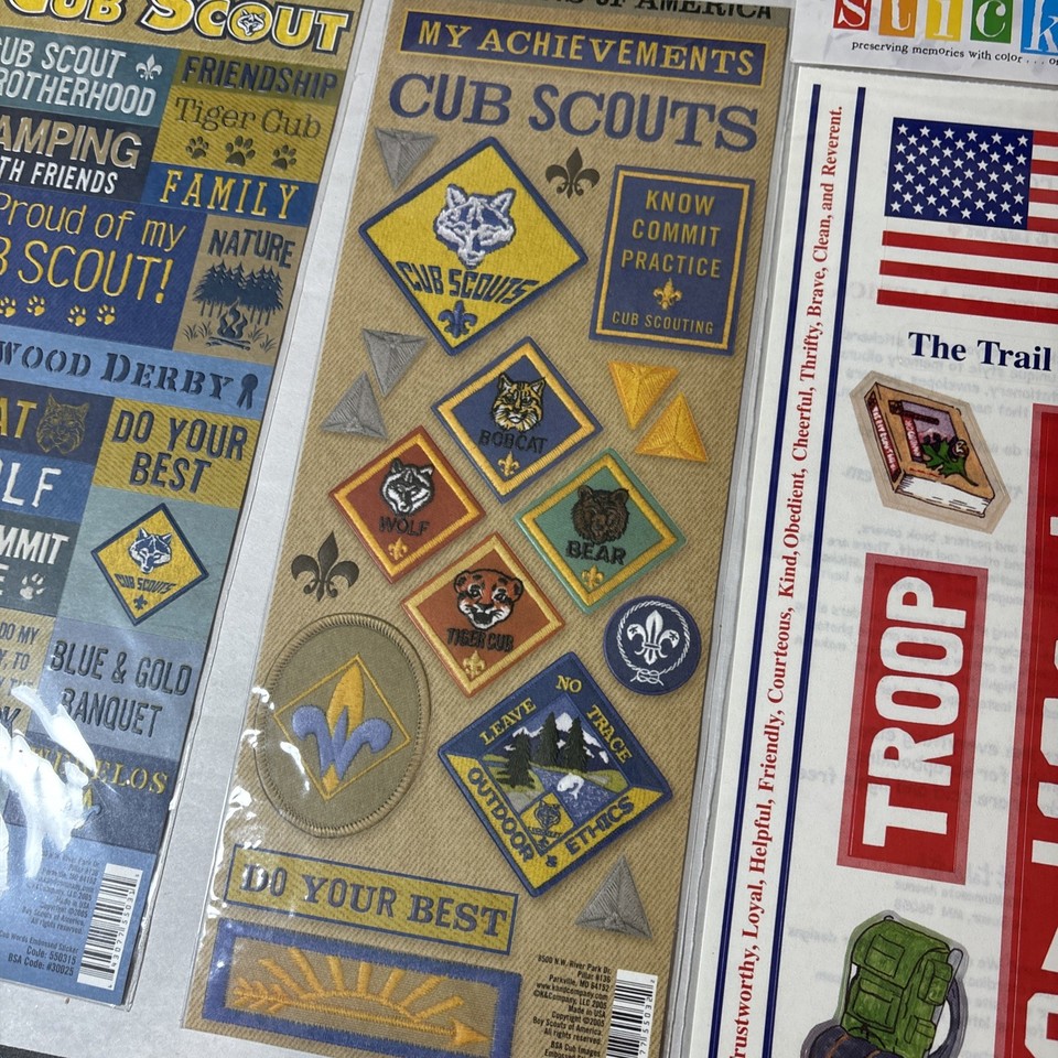 Boy Scouts Scrapbooking Stickers, Cub, Boy & Eagle 7 Pieces | eBay