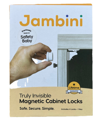 New Jambini Magnetic Cabinet 4 Locks & 1 Key Baby Safety Latches Baby ...