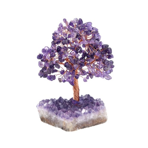 Natural Amethyst Healing Crystal Money Tree on Amethyst Cluster Geode ...