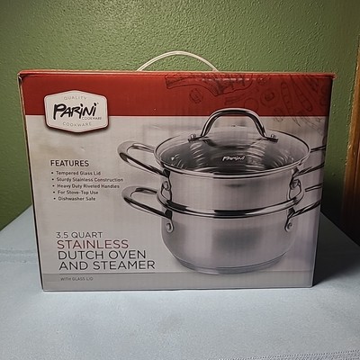Parini Cookware 3.5 Quart Stainless Dutch Oven & Steamer Lid New in the ...