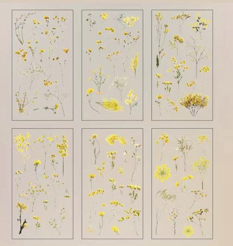 2pc Sheet Of Yellow Flower Stickers-Scrapbook, Journal, DIY Crafts ...