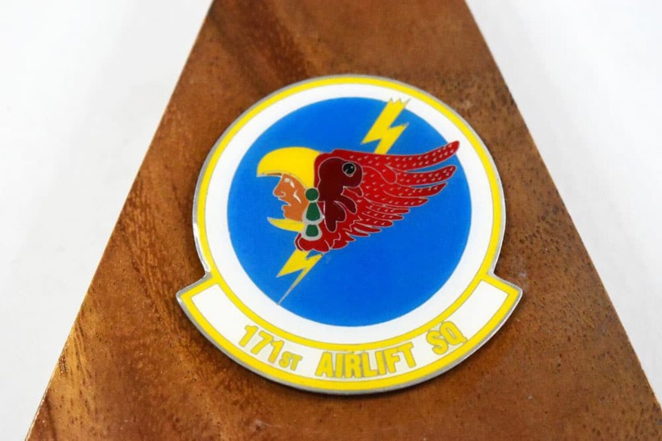 171st Air Refueling Squadron KC-135 Model, 1/90th scale, Mahogany ...