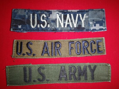 Lot Of US Military Patches Pocket Tapes: us NAVY, us AIR FORCE, And us ...