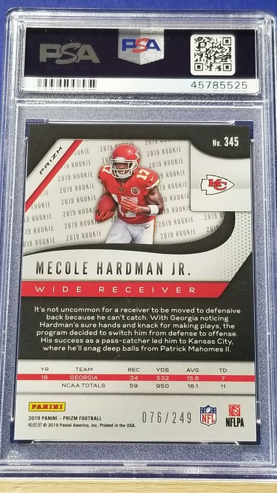 Mecole Hardman Jr. - 2019 Panini Prizm Orange Prizm RC PSA 9 #76/249 | eBay