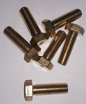 3/8-24 X 3/4" HEX CAP SCREWS/BOLT SOLID BRASS FINE/FULL THREAD, SAE ...