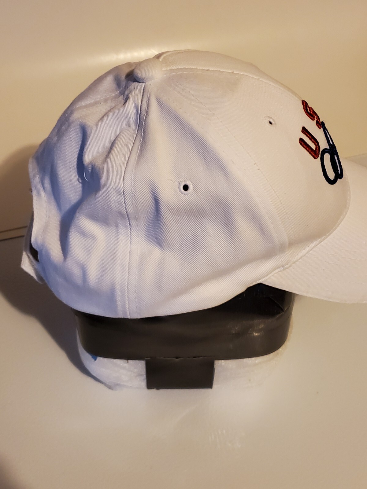USA Olympics Hat White Adjustable USA Flag - Gem