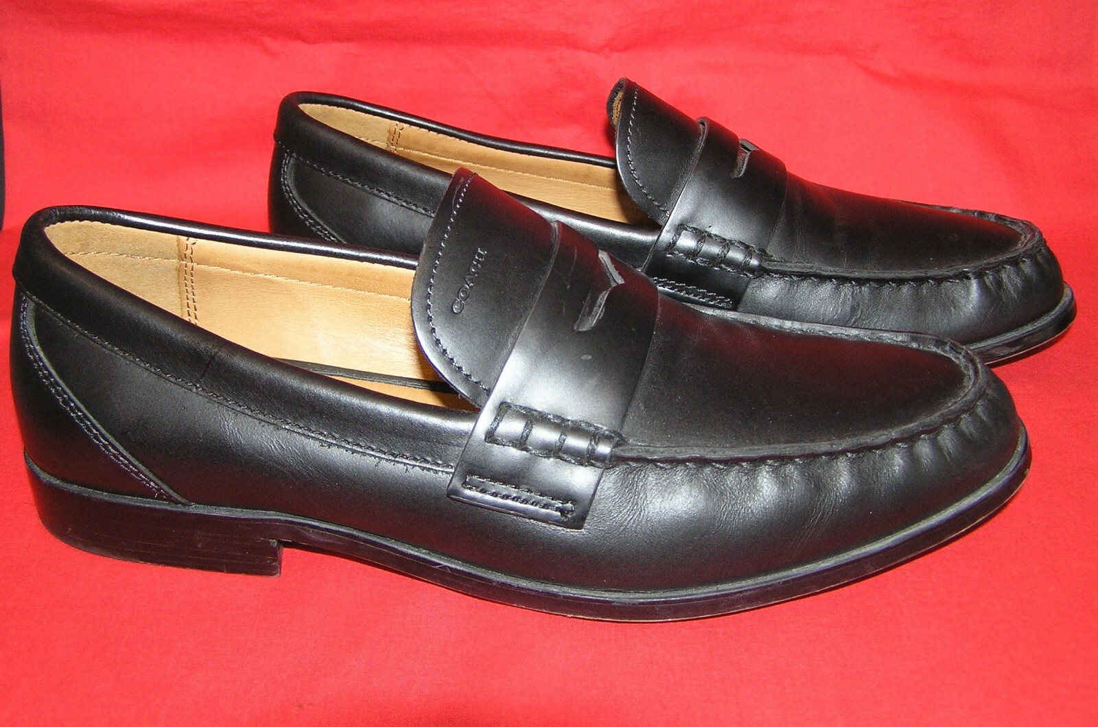 COACH TIM NEW YORK MENS SHOES PENNY LOAFERS BLACK 10.… - Gem