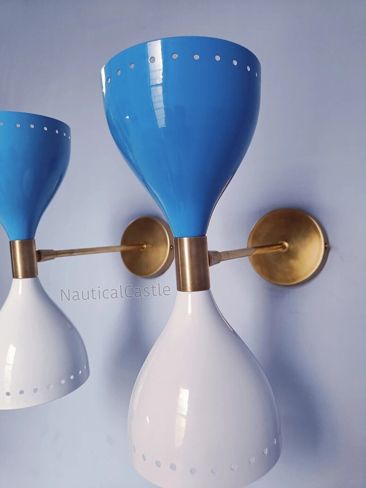 Wall Sconce Italian Wall Lights Mid Century Diabolo Light Fixtures Blue ...