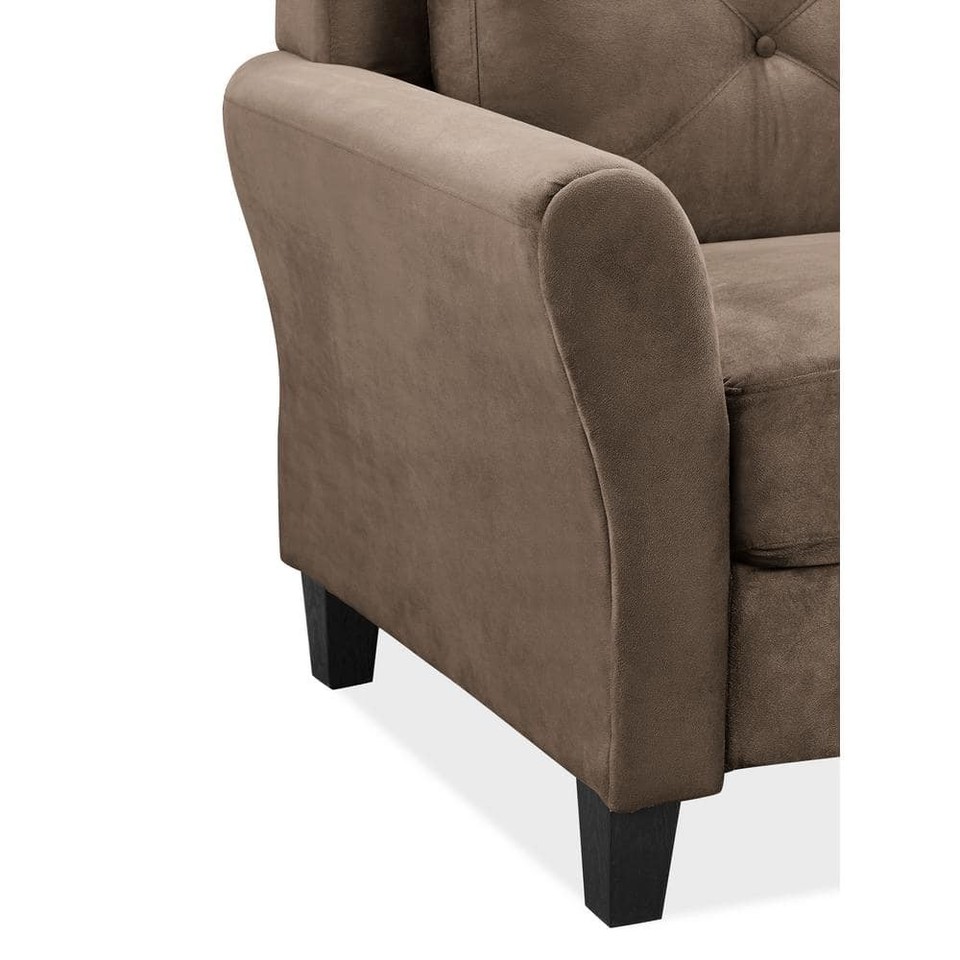 Harvard Brown Microfiber with Round Arm Chair | eBay