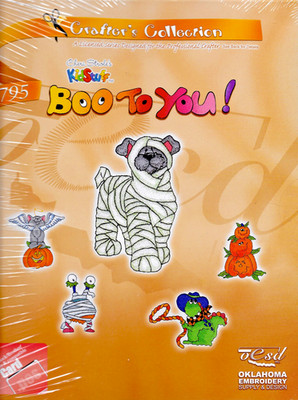 BOO TO YOU by Cheri Strole #795 Halloween Embroidery Card - .PES Format ...