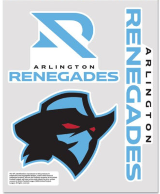 UFL United Football League Arlington Renegades Set of 3 Decals ...