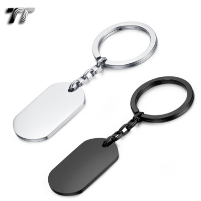 TT 316L Polished Stainless Steel Dog Tag Key Ring Engravable (KR07) NEW ...