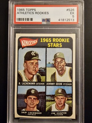 1965 Topps Athletics Rookie Stars Jim Catfish Hunter #526 PSA 5 EX ...
